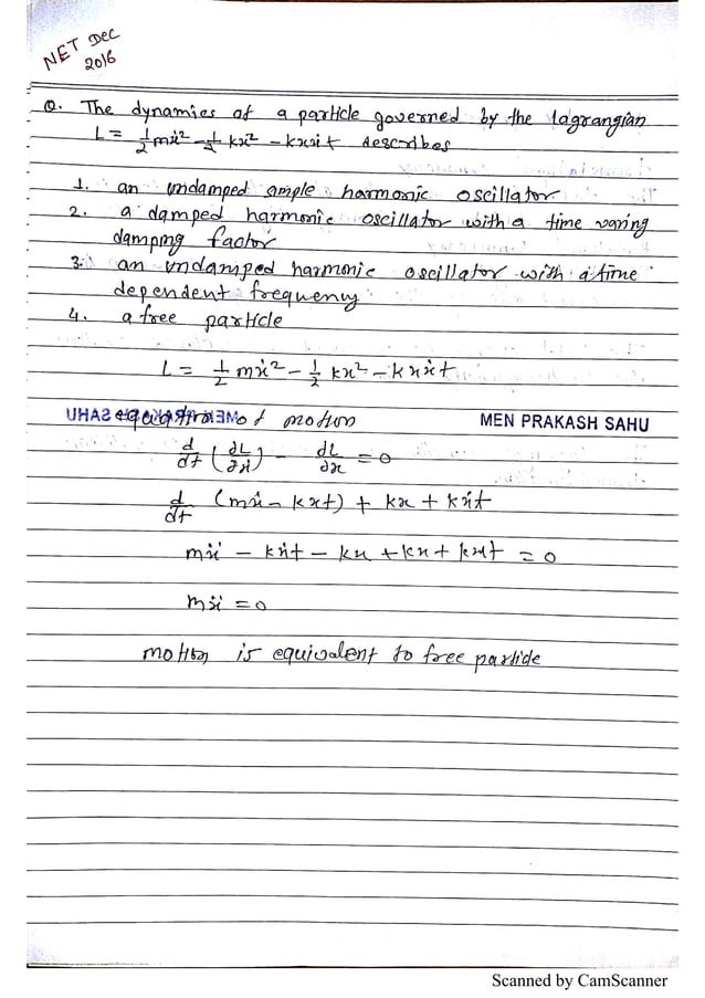 Lagrangian dynamics (CLASSICAL MECHANICS ) | PDF