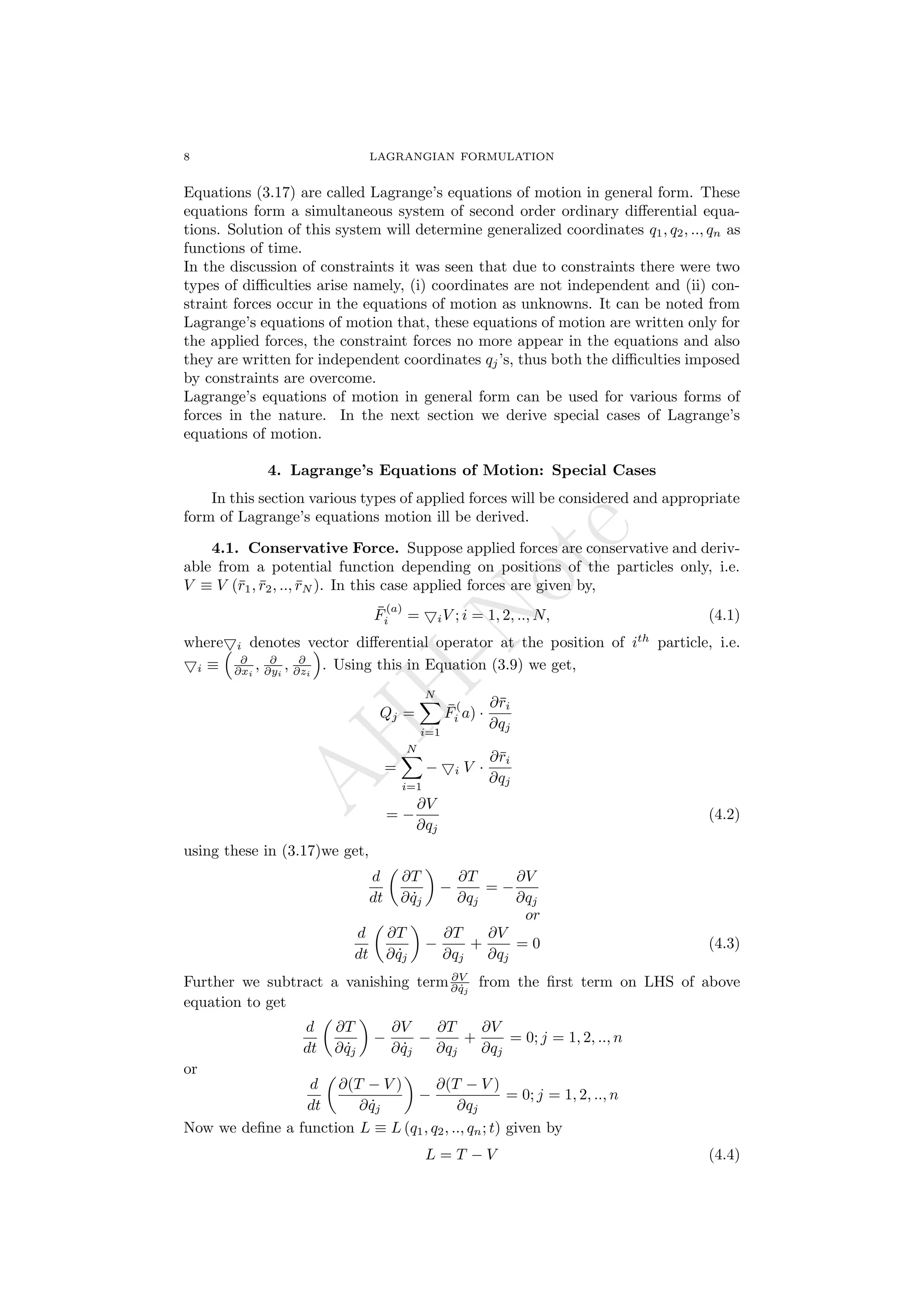 Lagrangian formulation 1 | PDF