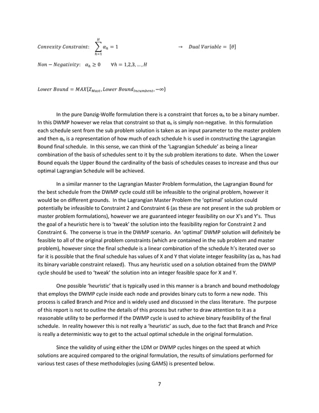 Lagrangian Relaxation And Danzig Wolfe Scheduling Problem | PDF