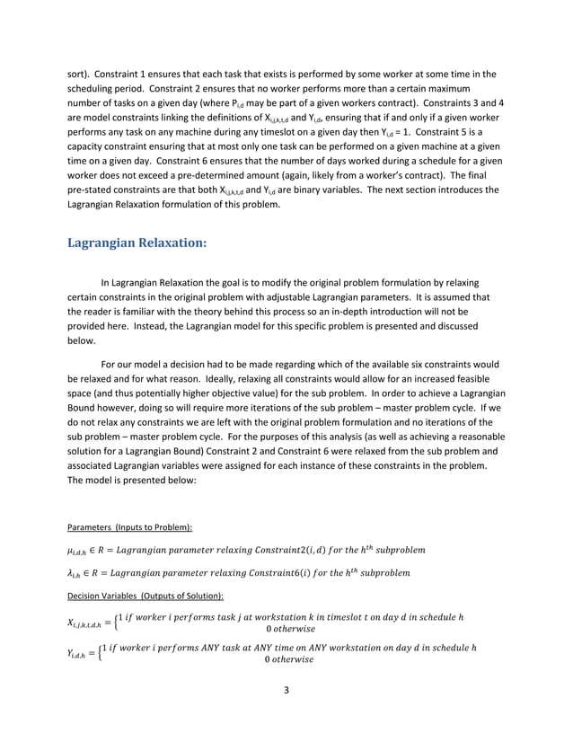 Lagrangian Relaxation And Danzig Wolfe Scheduling Problem | PDF