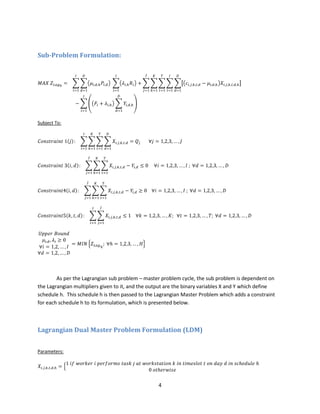 Lagrangian Relaxation And Danzig Wolfe Scheduling Problem | DOCX | Computing | Technology ...
