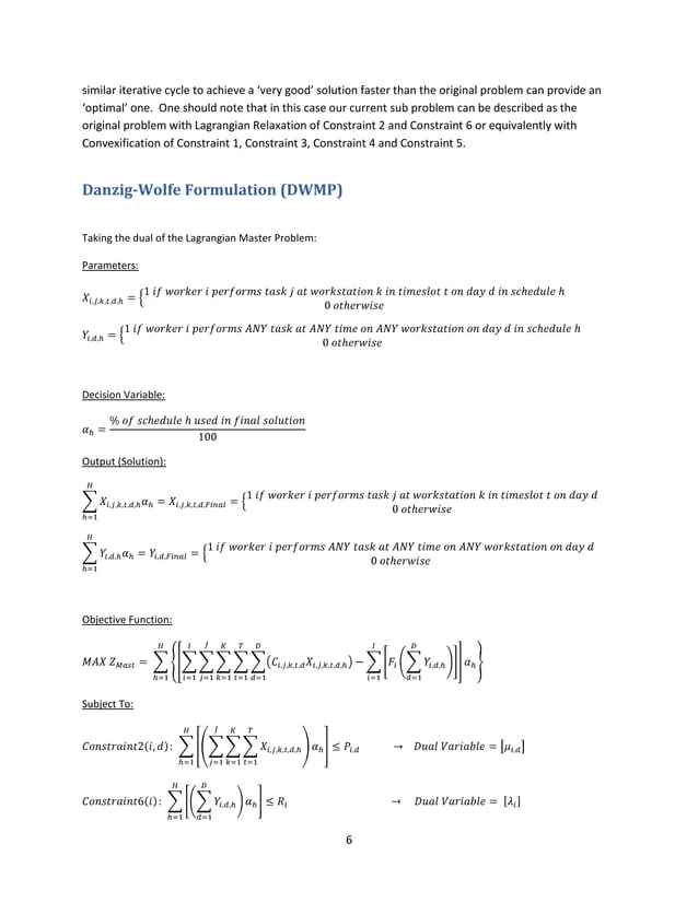 Lagrangian Relaxation And Danzig Wolfe Scheduling Problem | PDF