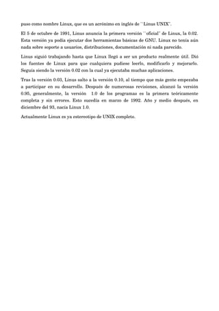 evolucion de linux | PDF