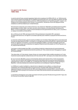 La guerra de corea | DOCX
