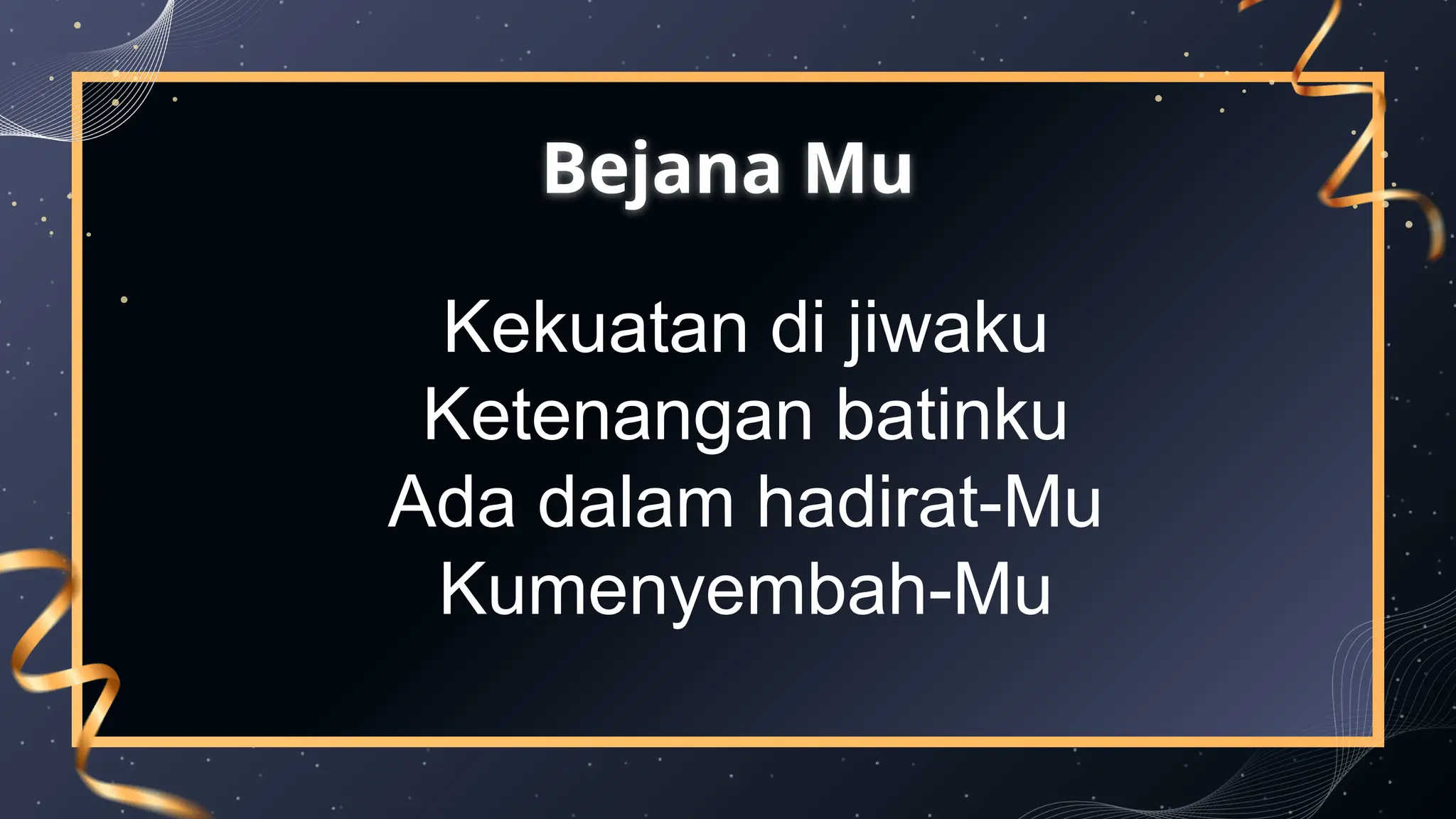 Contoh-contoh lagu ibadah Minggu, Namun biasanya setiap gereja memiliki ...