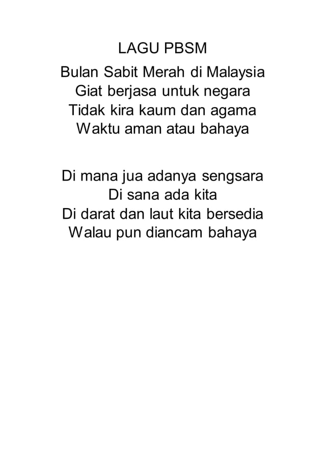 Lagu pbsm | PDF