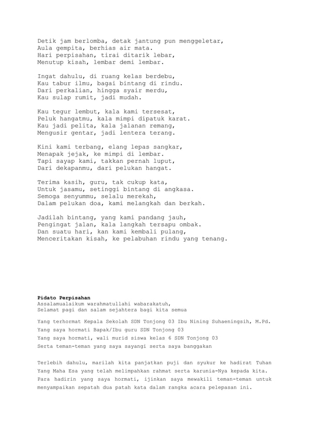 Lagu Perpisahan Wisuda Utuk Sekolah Dasar Pdf