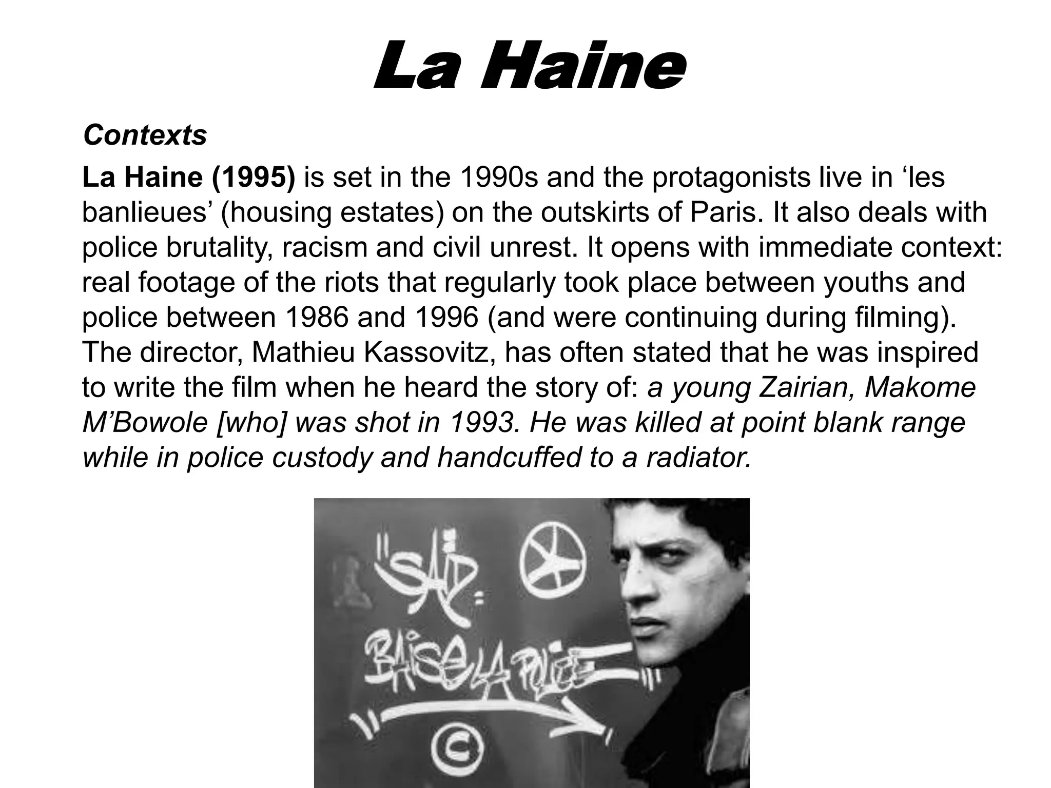 La Haine first analysis | PPTX