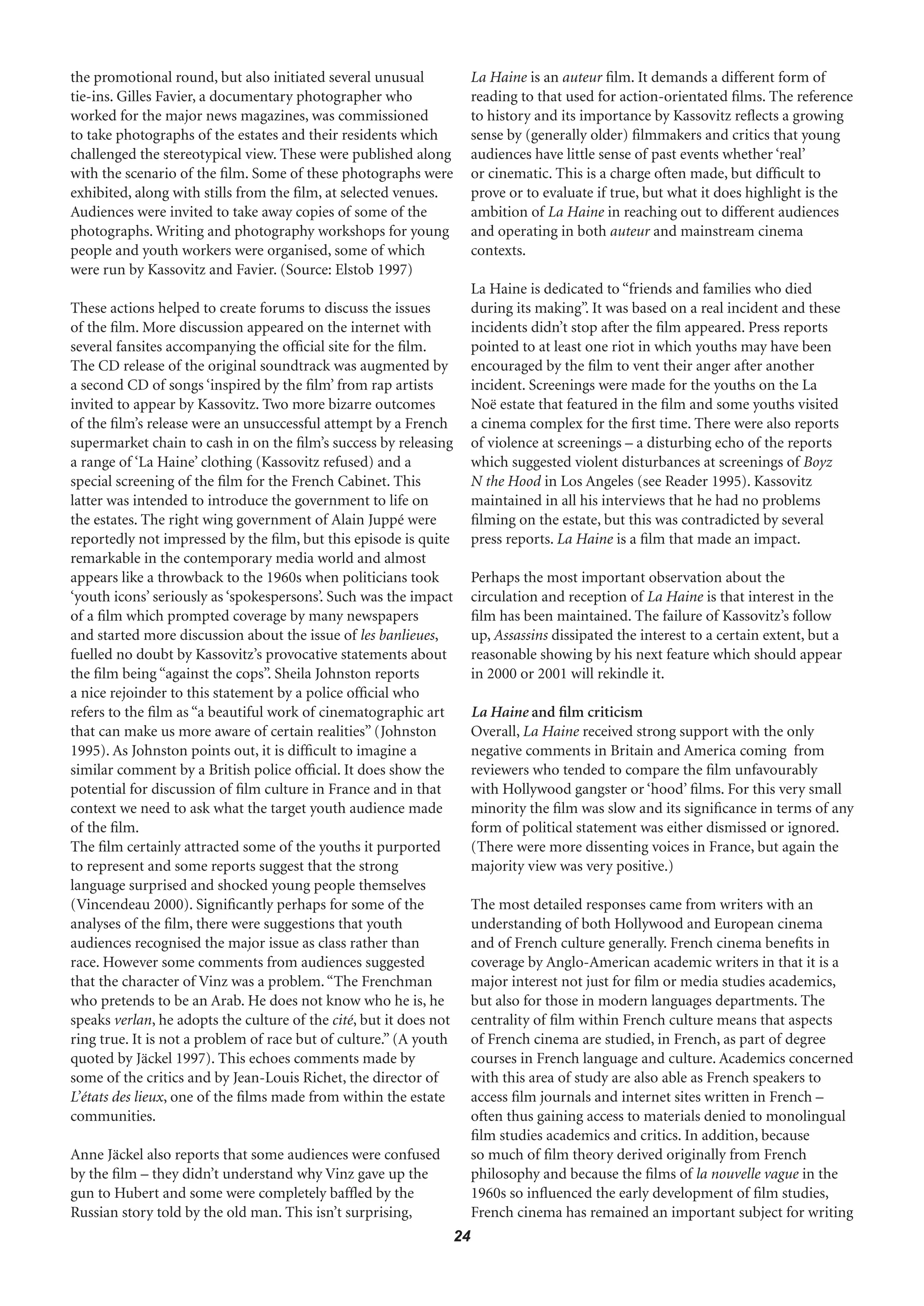 La Haine Revision Notes | PDF