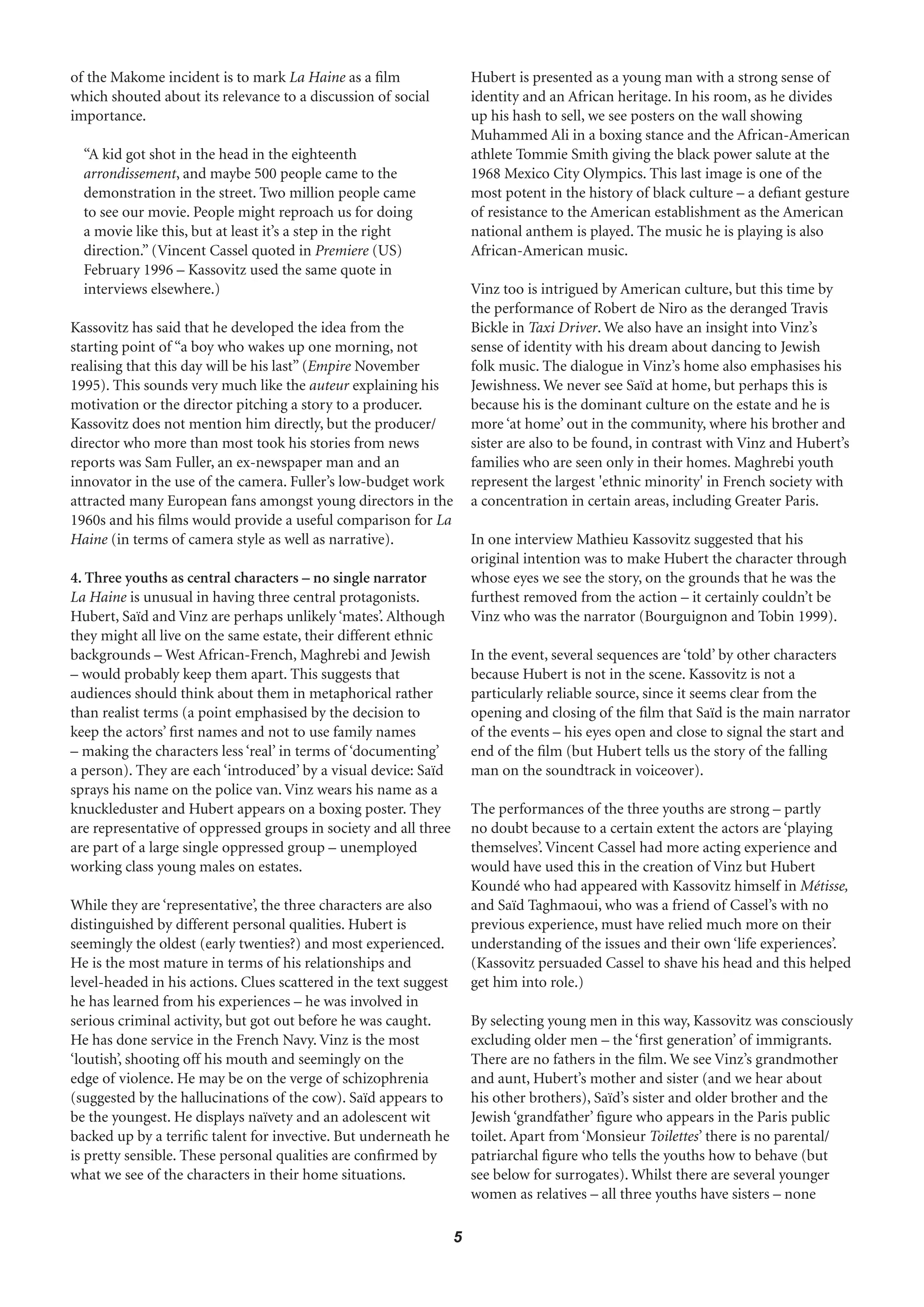 La Haine Revision Notes | PDF