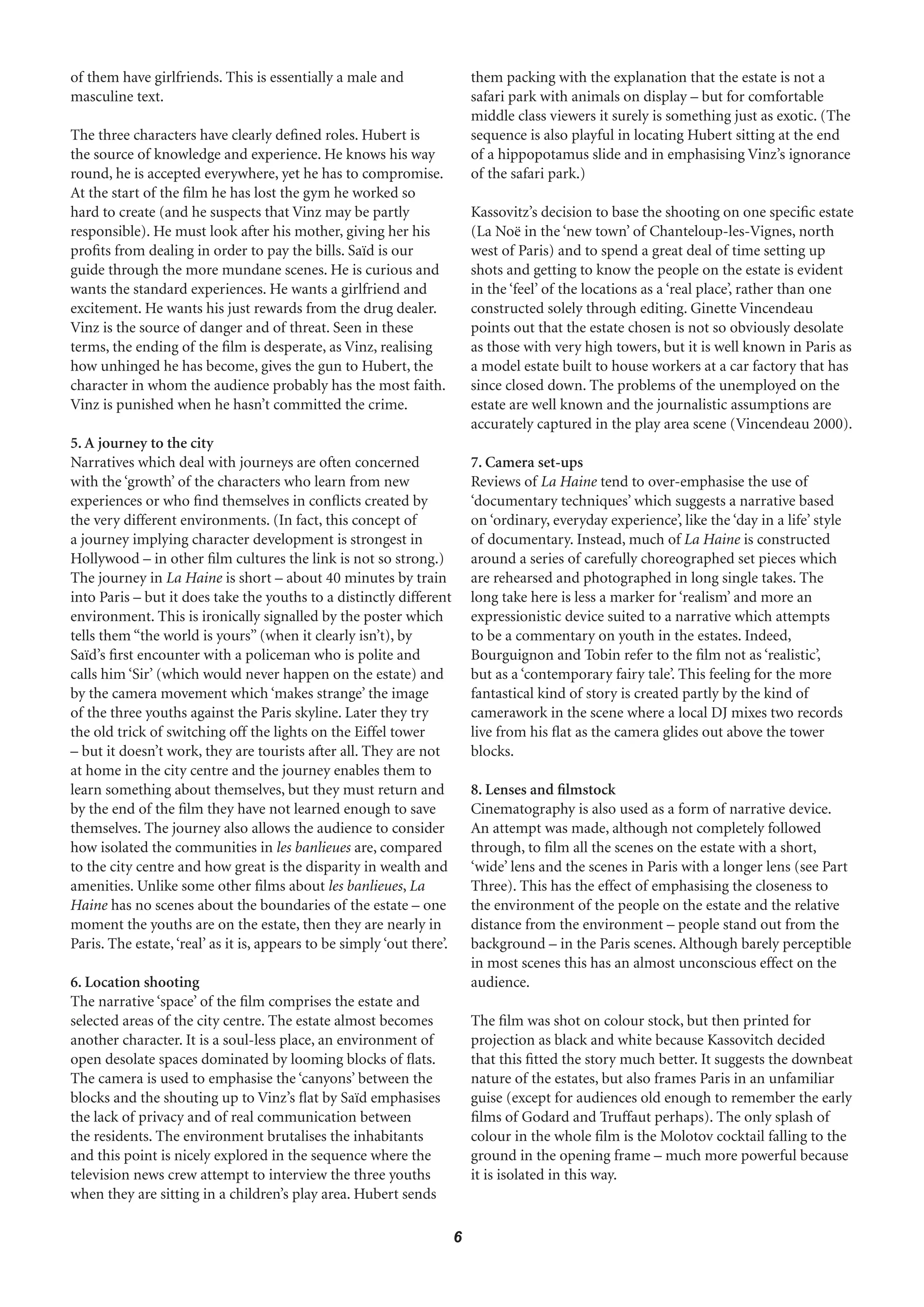 La Haine Revision Notes | PDF