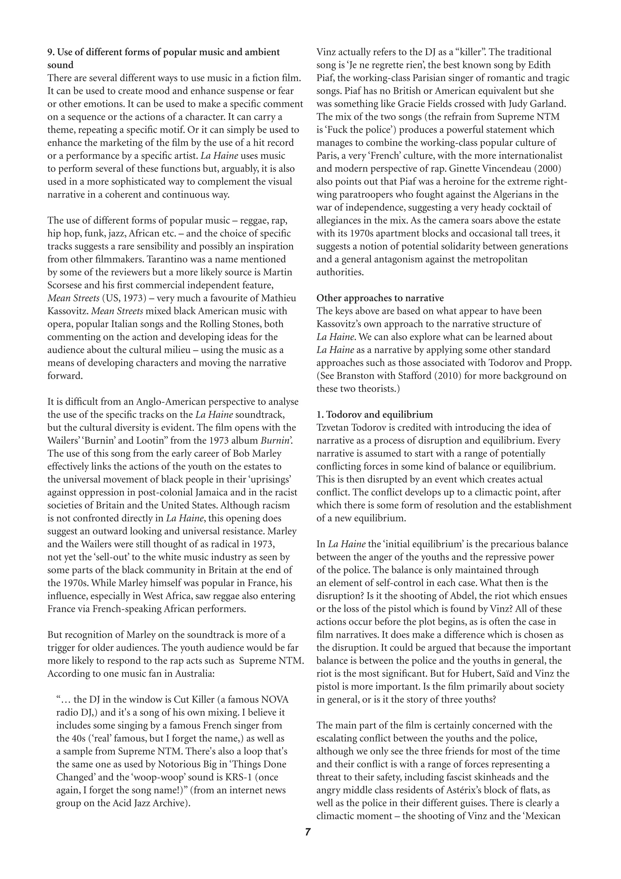 La Haine Revision Notes | PDF