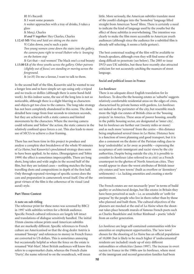 La Haine Revision Notes | PDF