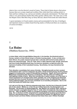 La haine booklet | DOC