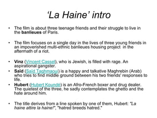 La haine intro | PPTX