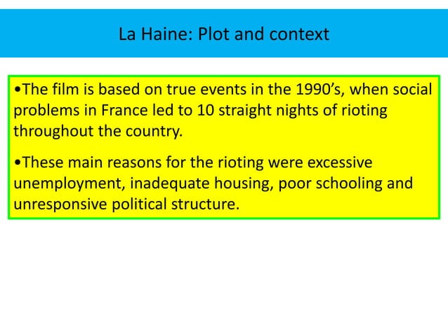 La Haine Opening Scene | PPTX