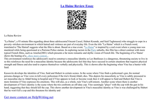 La Haine Review Essay | PPT