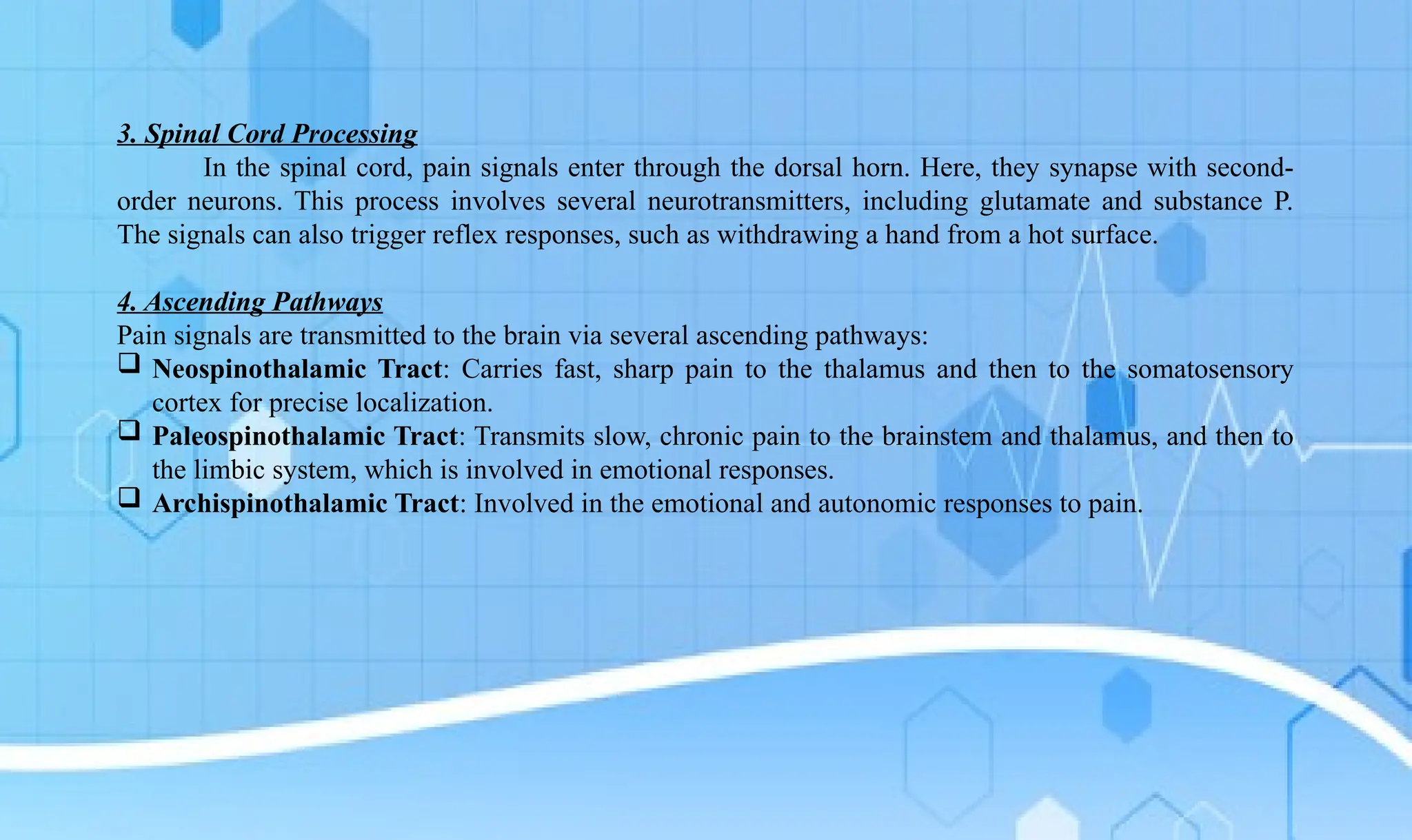 Pain pathways and pain management therapy | PPT