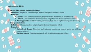 Indications for TDM, Protocol for TDM. (Clinical pharmacokinetics) | PPTX