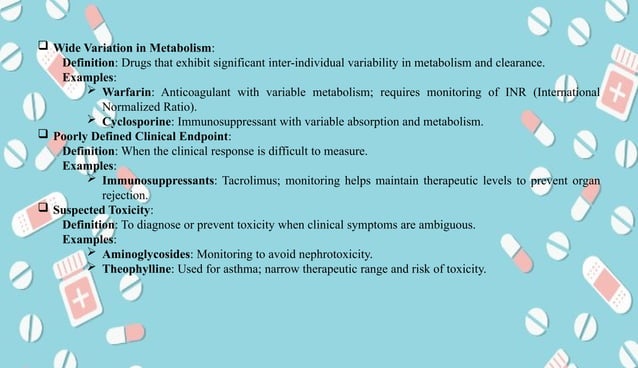 Indications for TDM, Protocol for TDM. (Clinical pharmacokinetics ...