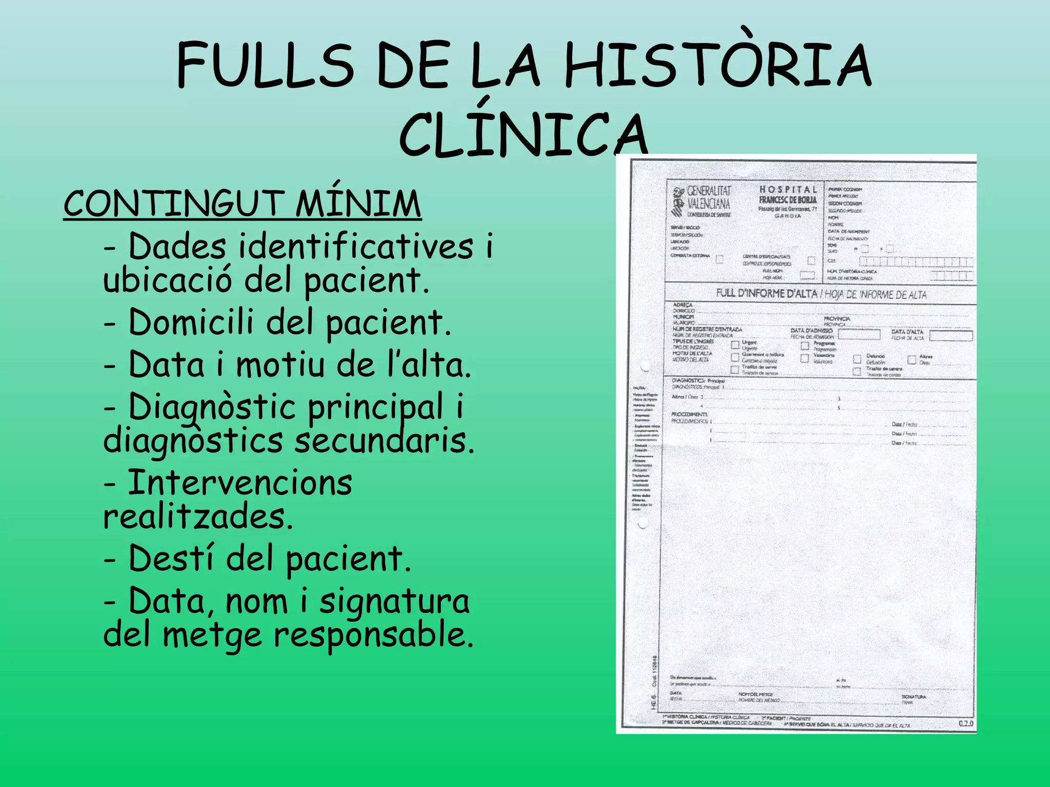 La historia clinica | PPT