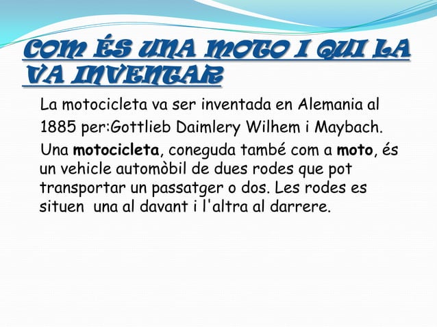 La historia de la moto | PPTX