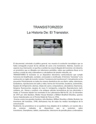 La historia del transistor (1) | PDF