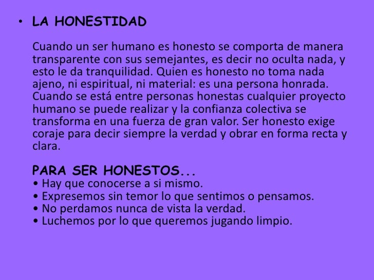 Honestidad Que Es