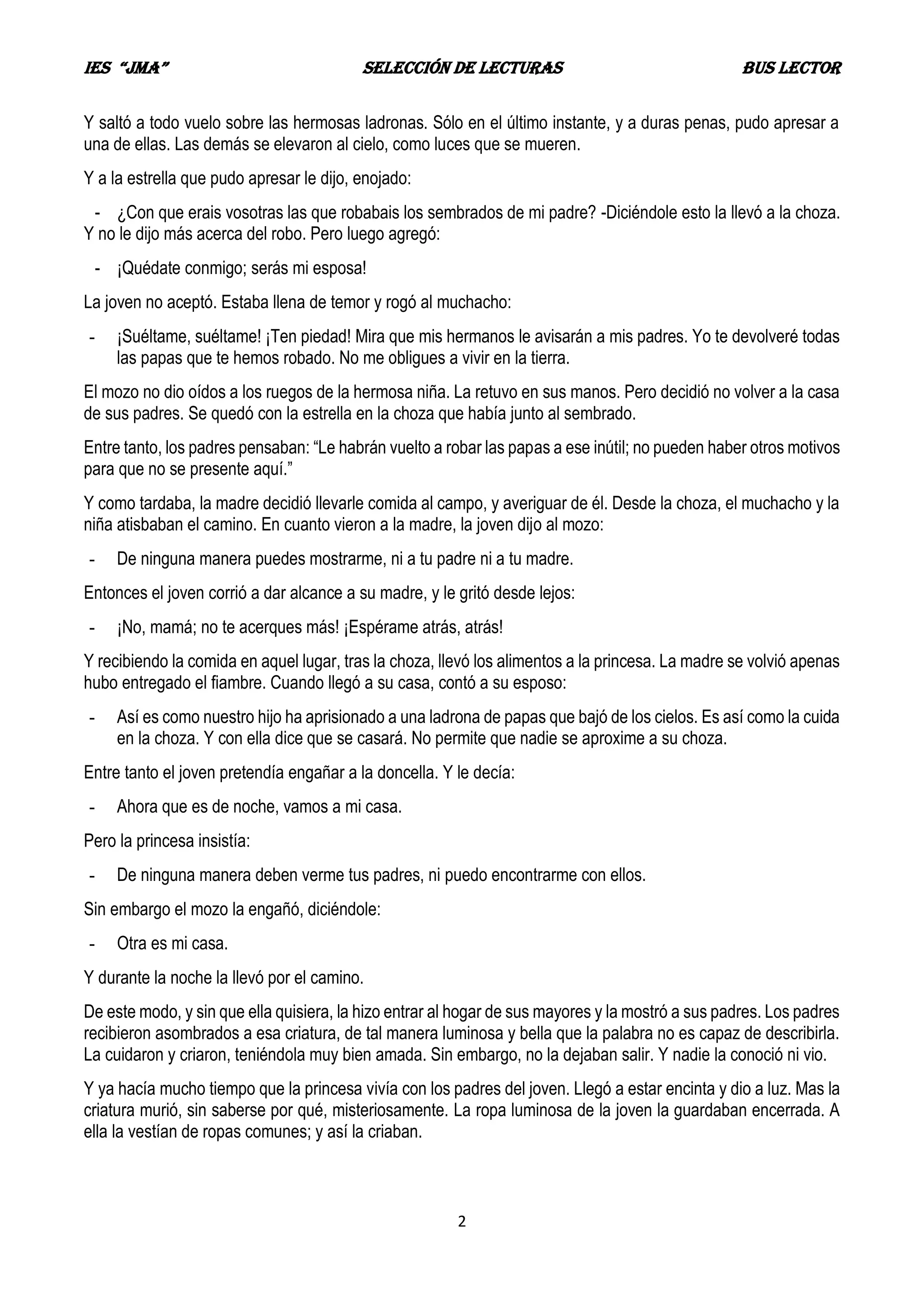 La hora literaria el joven que subio al cielo | PDF