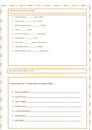 La hora y la rutina | PDF | Homework and Study | Education