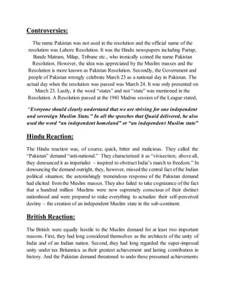 Lahore Resolution.. | DOCX