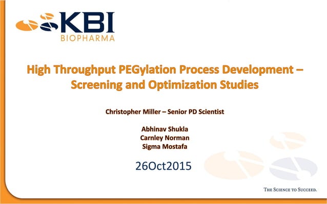 High Throughput PEGylation Process Development – Screening ...