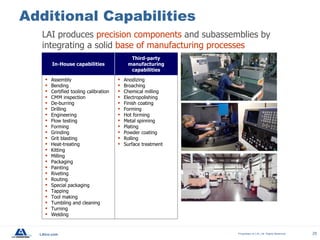 LAI International | A Manufacturing Capabilities Overview | PPT