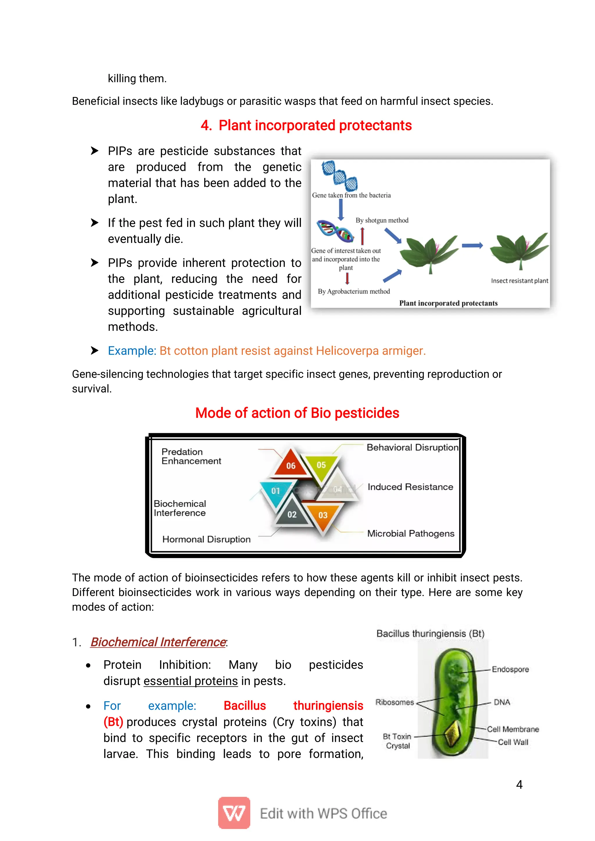 Bio pesticides , History Types, Mode of action and Applications | PDF