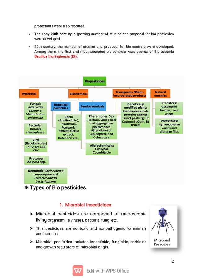 Bio pesticides , its types and mode of action | PDF