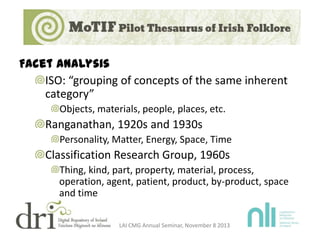 The MoTIF Project: Constructing a Pilot Thesaurus of Irish Folklore ...