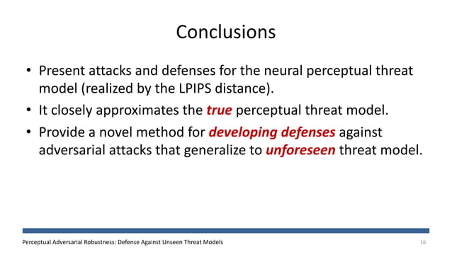 Perceptual Adversarial Robustness: Defense Against Unseen Threat Models ...