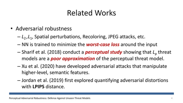 Perceptual Adversarial Robustness: Defense Against Unseen Threat Models ...