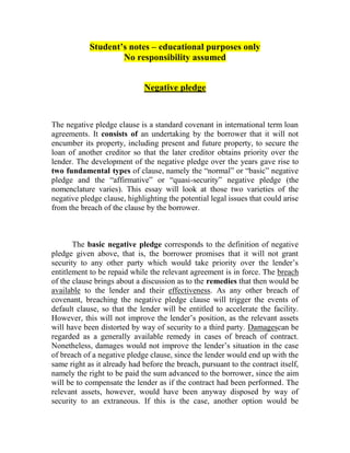 negative pledge essay | PDF
