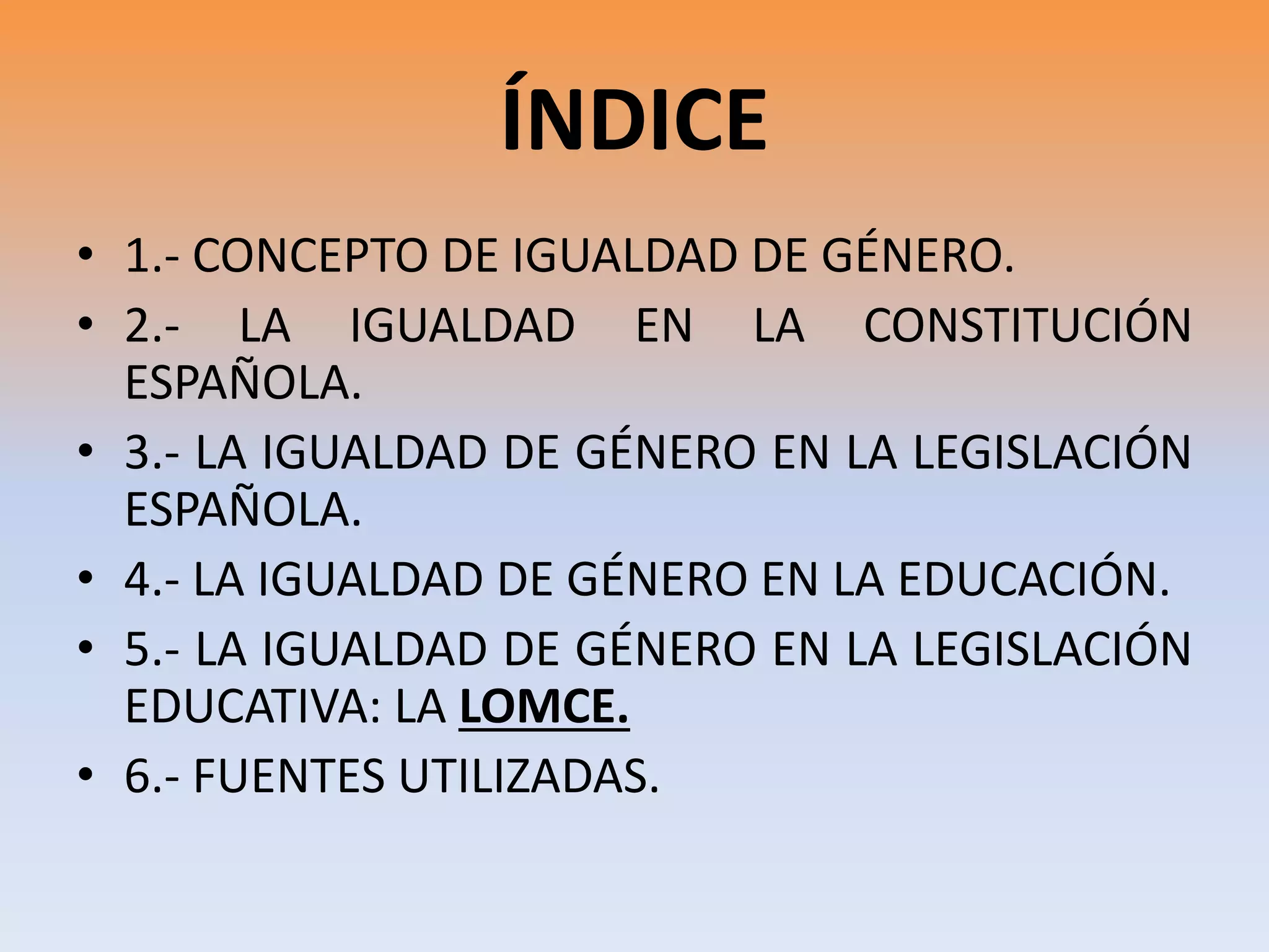 La igualdad de género | PPT