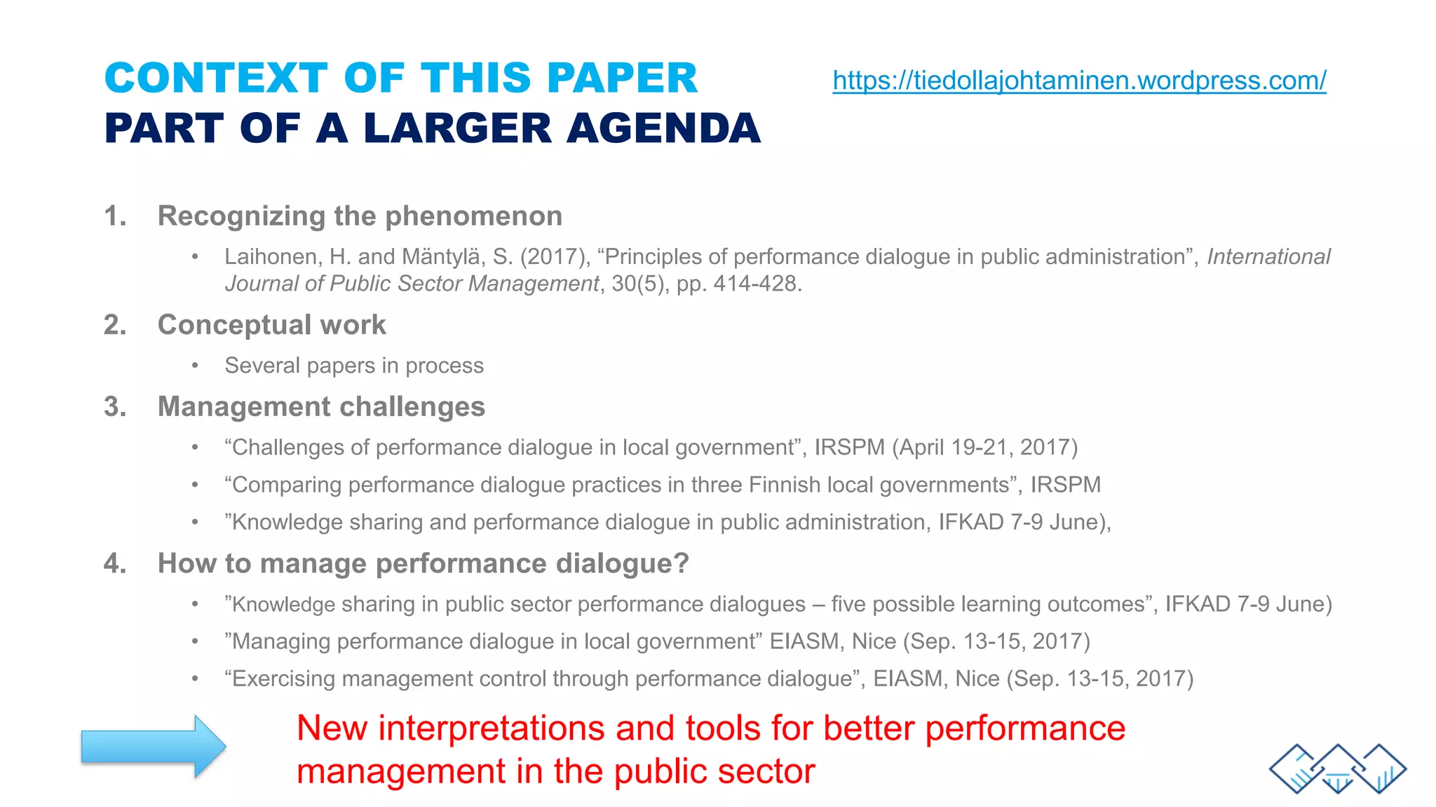 Managing performance dialogue in local government | PPT