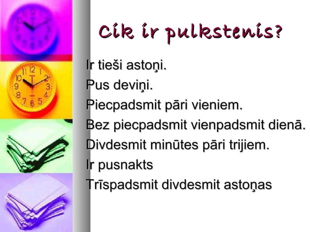 Latvian language: Time. | PPT