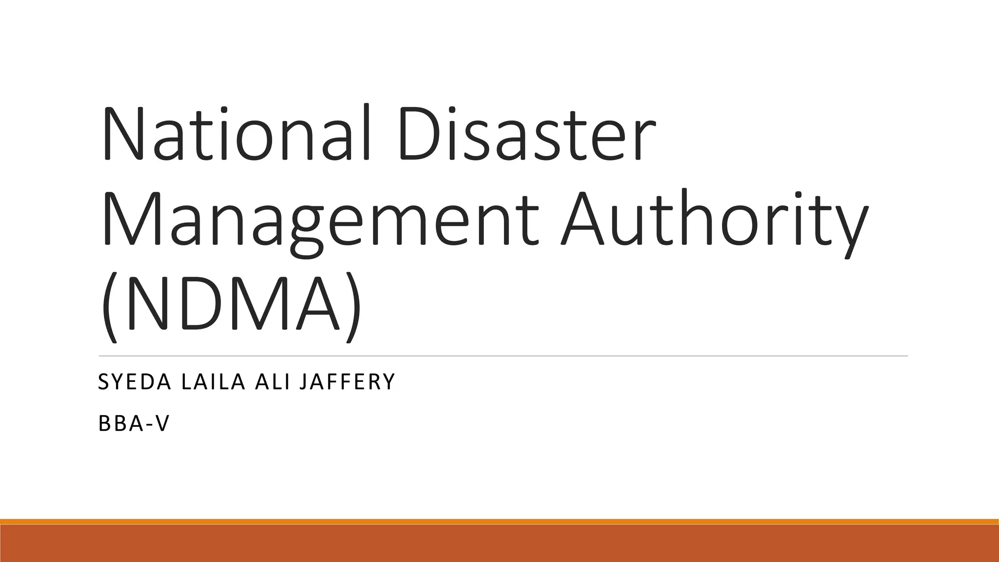 National Disaster Management Authority | PPTX