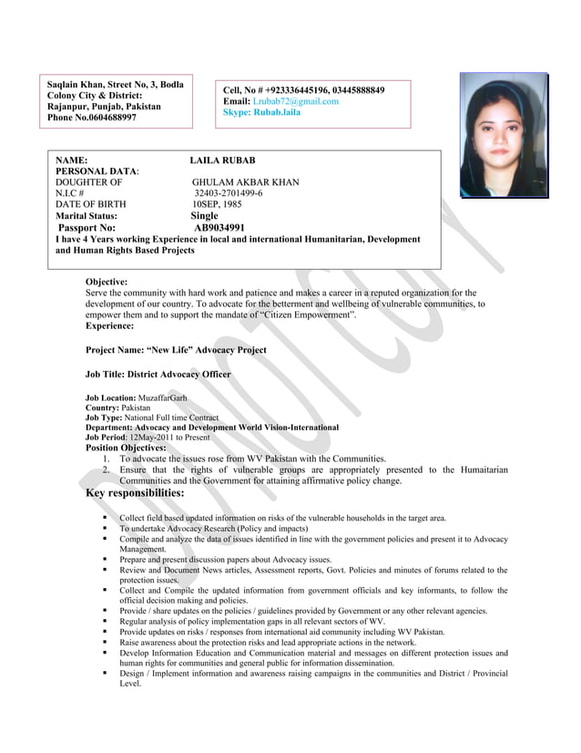 Laila Rubab Resume 2010 Updated | DOC