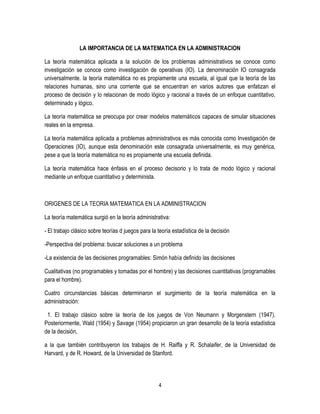 La importancia de la matematica en la administracion | DOCX