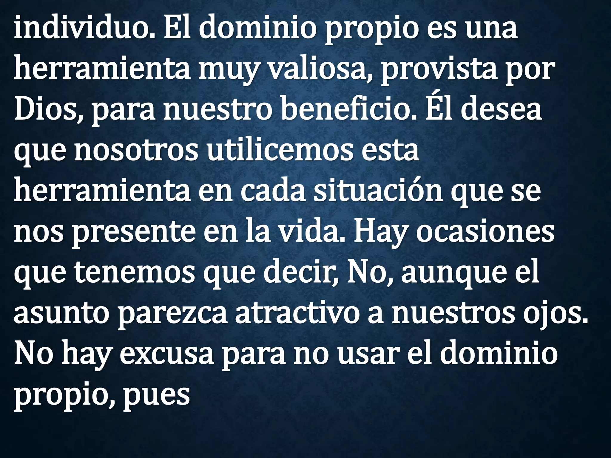 La importancia del dominio propio | PPTX