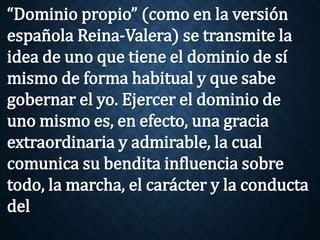 La importancia del dominio propio | PPTX