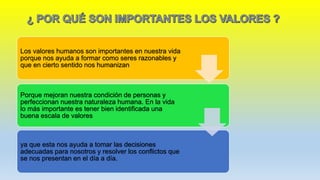 La importancia de los valores en nuestra vida | PPTX
