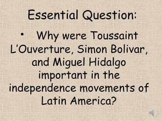 La independence movements with timing | PPT