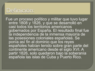 La independencia de américa latina. | PPTX